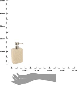 Dávkovač mýdla Fiori, písková/s prvky v barvě nerez, 360 ml