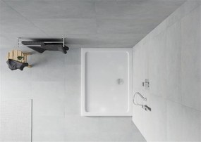 Mexen SLIM - Obdélníková sprchová vanička 120x100x5cm + chromový sifon, bílá, 40101012