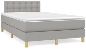 Box spring postel s matrací a LED světle šedá 120x190 cm textil 3270116