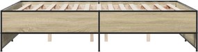 Rám postele dub sonoma 120 x 190 cm kompozitní dřevo a kov 3279908