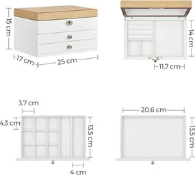 3-podlažní organizér na šperky 17 x 25 x 15 cm