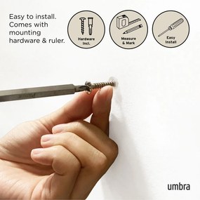 Matně bílý nástěnný věšák z borovicového dřeva 81 cm Flip – Umbra