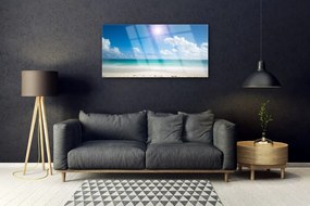 Obraz na skle Moře Pláž Slunce Krajina 100x50 cm