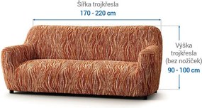 Bielastické potahy UNIVERSO NOVÉ žíhané cihlové trojkřeslo (š. 170 - 220 cm)