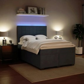 Box spring postel s matrací tmavě šedá 140x200 cm samet 3293231