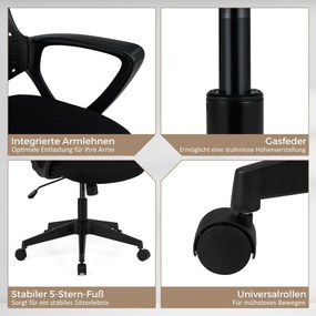 Costway Ergonomická kancelářská židle s prodyšným síťovaným opěradlem, otočná