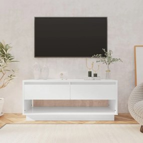 809491 vidaXL TV stolek bílý s vysokým leskem 102 x 41 x 44 cm dřevotříska