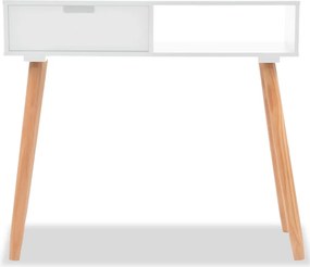 Odkládací stolek, masivní borovice, 80x30x72 cm, bílý 244737