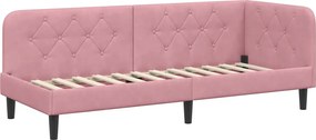 Rohový rám postele Růžová 80 x 200 cm samet 3394137