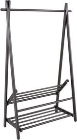 Černý stojan na oblečení z borovicového dřeva 100x150x41 cm Cole – Jotex