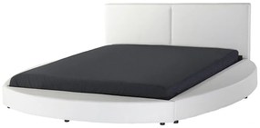 Kožená vodní postel 180 x 200 cm bíla LAVAL Beliani