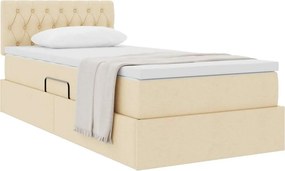Postel s úložným prostorem a matrací Krémová 90 x 200 cm Samet 3370549
