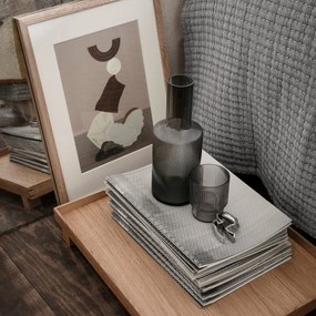 FERM LIVING Skleničky Ripple, Smoked Grey, sada 4 kusů