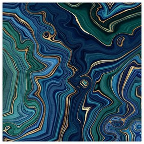 Obraz - Zeleno-modrý mramor (30x30 cm)