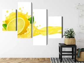 Vícedílný obraz Čerstvá Citronová Šťáva Nedostatek Nedostatek Přírodní plátno 160x100