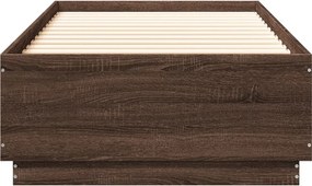Rám postele s LED osvětlením hnědý dub 100 x 200 cm kompozit 3209631