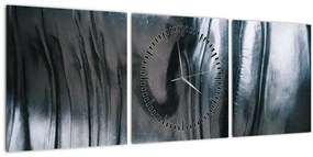 Obraz - Obličej z oceli (s hodinami) (90x30 cm)