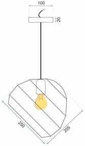 Toolight - Stropní lampa 1xE27 APP381-1CP, černá, OSW-05013
