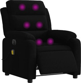 Elektrické masážní polohovací křeslo černé samet 3205087