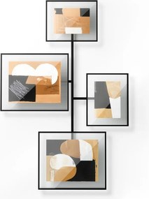 Leskle černý kovový/skleněný rámeček na zeď 57x99 cm Flute – Umbra