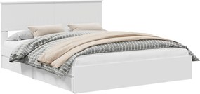 Postel s úložným prostorem Bílá 160 x 200 cm Kompozitní dřevo 3410777
