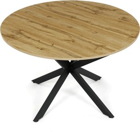 Jídelní stůl rozkládací 120-160x120 cm DT-I1120 OAK, melamin, dub – Barva (vyberte): hnědá béžová