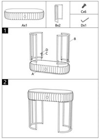 Designová konzole Hadassah 100 cm krémová