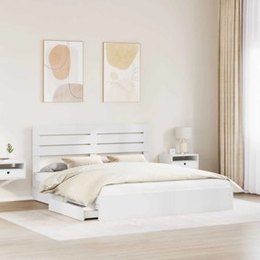 Postel s úložným prostorem Bílá 180 x 200 cm Kompozitní dřevo 3411549