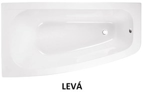 BESCO Asymetrická vana LUNA Nožičky k vaně - Bez nožiček, Rozměr vany - 150 × 80 cm, Způsob provedení - Levé - VANLUN150L