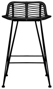 Barové židle 2 ks černé ratan,  285233