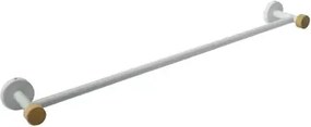 MSV IANA nástěnný držák na ručníky bílý / ocel / bambus / 65,2 cm