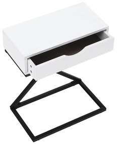 Příruční - noční stolek VIRED MDF fólie bílá, kov černý lak