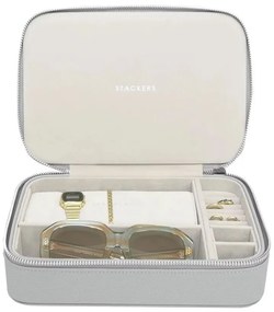 Cestovní šperkovnice na hodinky, šperky a brýle Stackers Pebble Grey Jewellery & Accessories Box | šedá 74559
