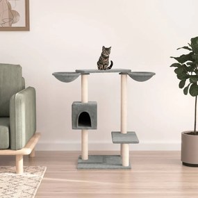 Škrabadlo pro kočky se škrabacími sloupky světle šedé 82 cm 171760