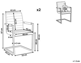 Sada 2 jídelních židlí z eko kůže černé BUFORD Beliani