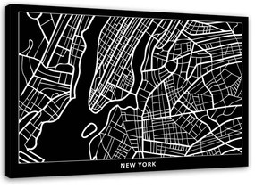 Obraz na plátně Mapa New Yorku - 60x40 cm