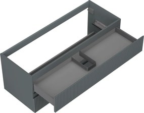 Mexen Rivel, koupelnová skříňka 120 cm, 2 zásuvky, drážkovaná, grafitová matná, 91A20-12047-2-BFF66