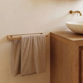 OnaDnes -20% Teakový věšák na ručníky Kave Home Kenta 40 x 15 cm