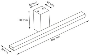 LED Koupelnové osvětlení zrcadla ARTEMIS LED/13,8W/230V 4000K 60 cm IP44 černá