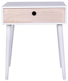 Bílý/přírodní noční stolek Macy