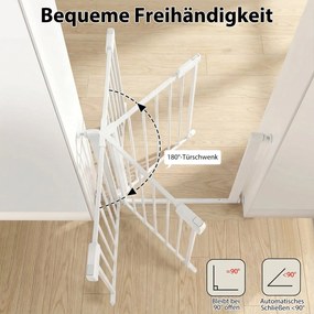 Costway Schodišťová brána bez vrtání se šířkou 75-82 cm Auto-Close dveřní brána