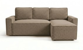 Rozkládací oboustranná sedací souprava do L SMART BOUCLE 232x143 cm, tmavě béžová