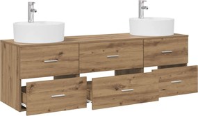 Sada koupelnových skříněk 3 ks Dub artisan 62,5 x 44,5 x 50 cm 3405874
