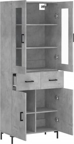 Skříň highboard betonově šedá 69,5x34x180 cm kompozitní dřevo 3198533