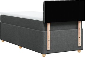Box spring postel s matrací tmavě šedá 100 x 200 cm textil 3286599