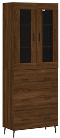 Skříň highboard hnědý dub 69,5 x 34 x 180 cm kompozitní dřevo - Default Title