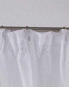 Záclony Lily 2 ks s krajkou, krátké barva bílá látka poloprůhledná, lesklé