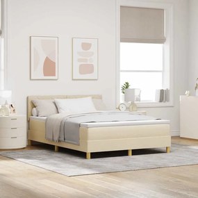 Postel s boxspringem s polštářem Krémová 160 x 200 cm textil 3339012