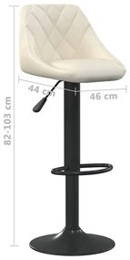 vidaXL Marketos Barové židle 2 ks krémové samet