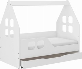 Wooden Toys Dětská postel DOMEK se zásuvkou 140x70 (vlevo)
